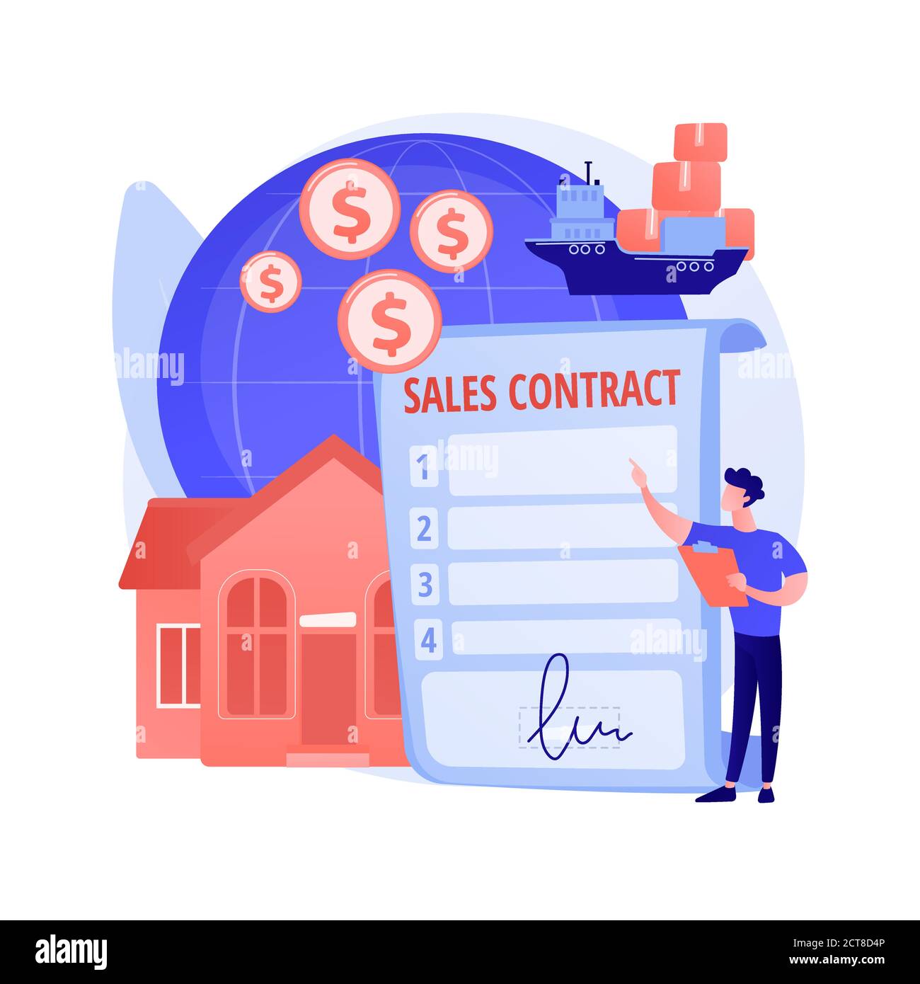 Sales contract terms abstract concept vector illustration Stock Vector ...