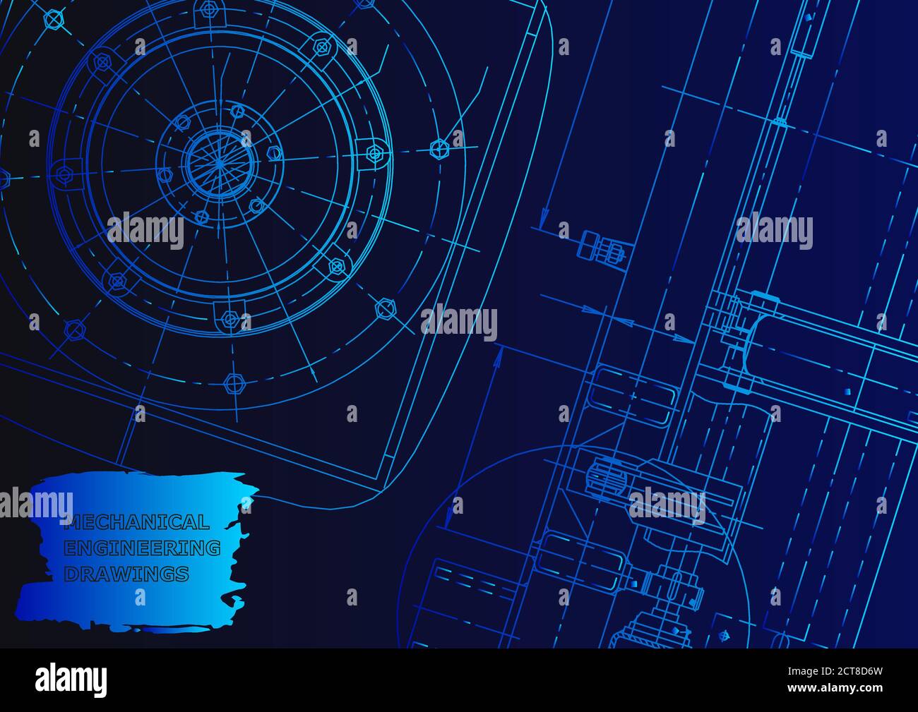 Cover, flyer. Vector engineering illustration. Blueprint, banner ...