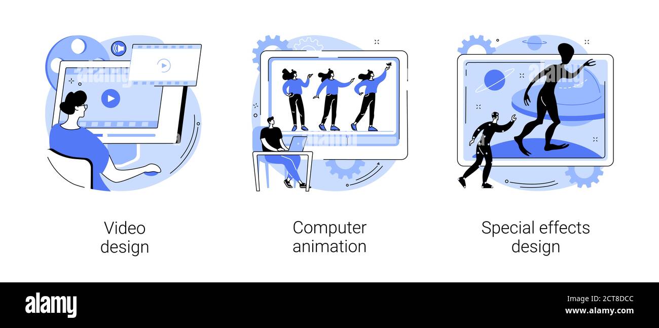 Video post production abstract concept vector illustrations Stock ...