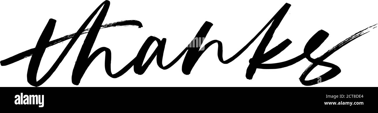Thanks ink brush vector lettering Stock Vector Image & Art - Alamy