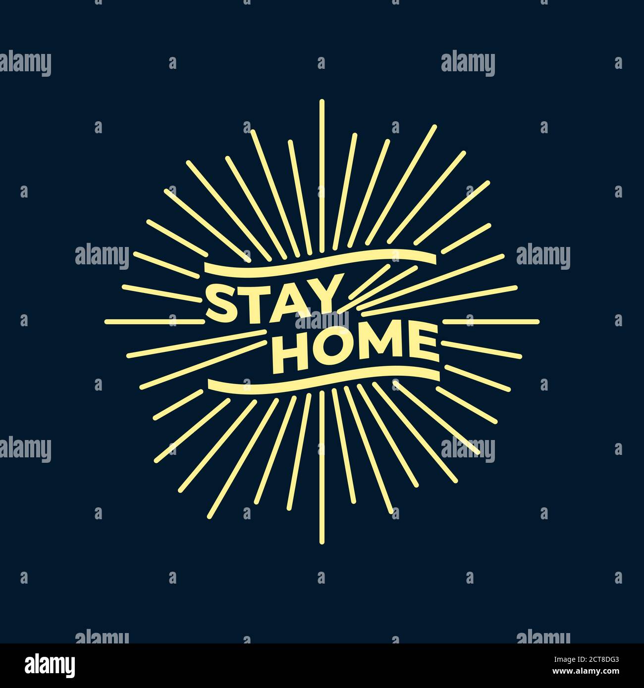 Please, stay at home banner design on white background, vector ...