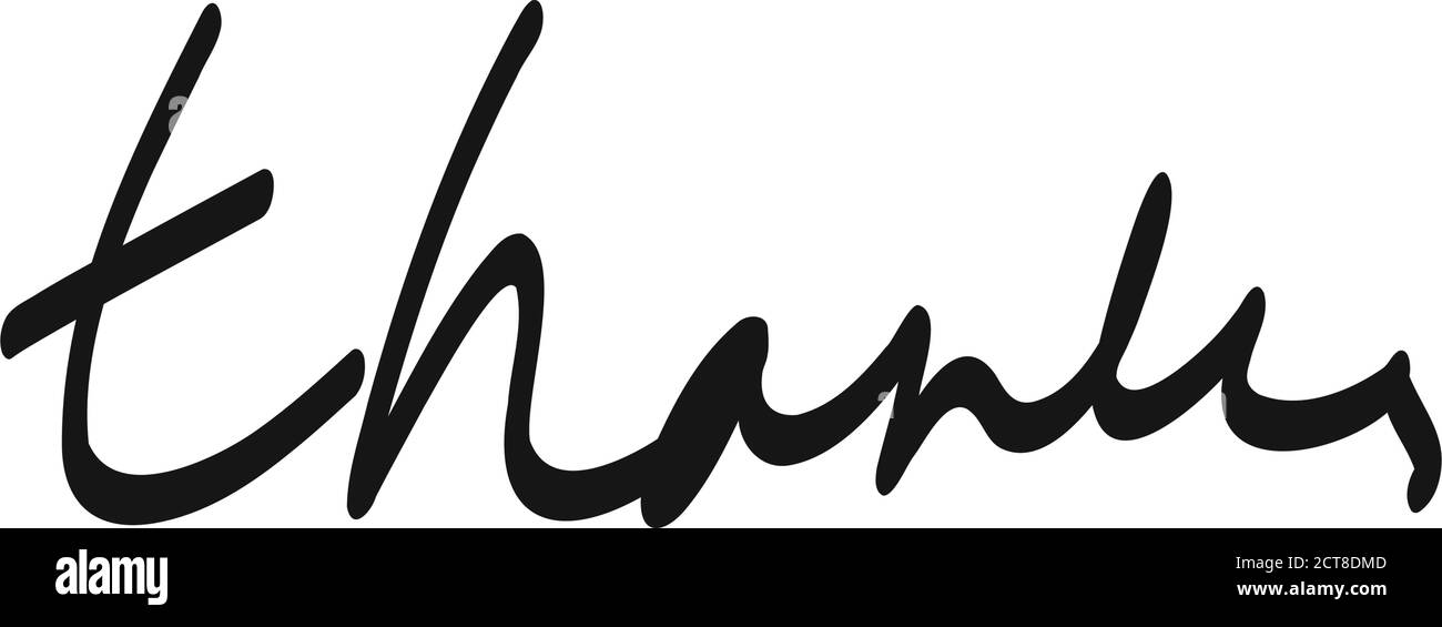 THANK YOU hand lettering, vector illustration. Hand drawn lettering ...