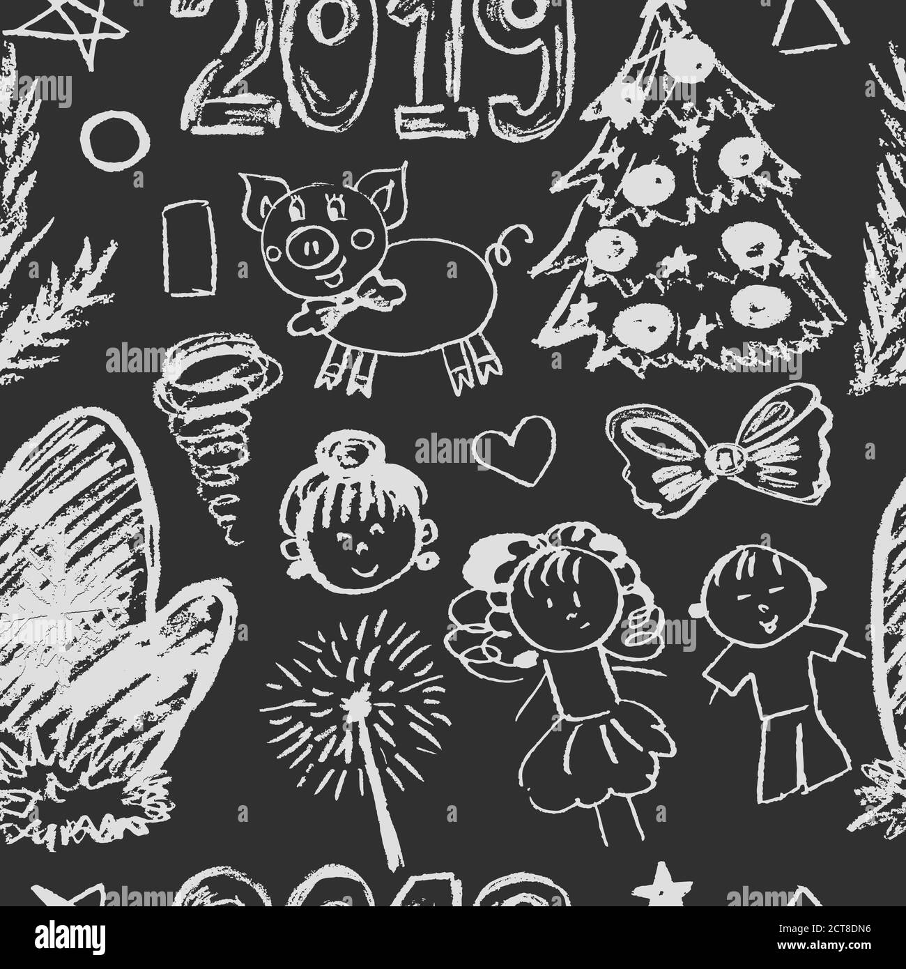 Vector background childrens drawings Black and White Stock Photos ...