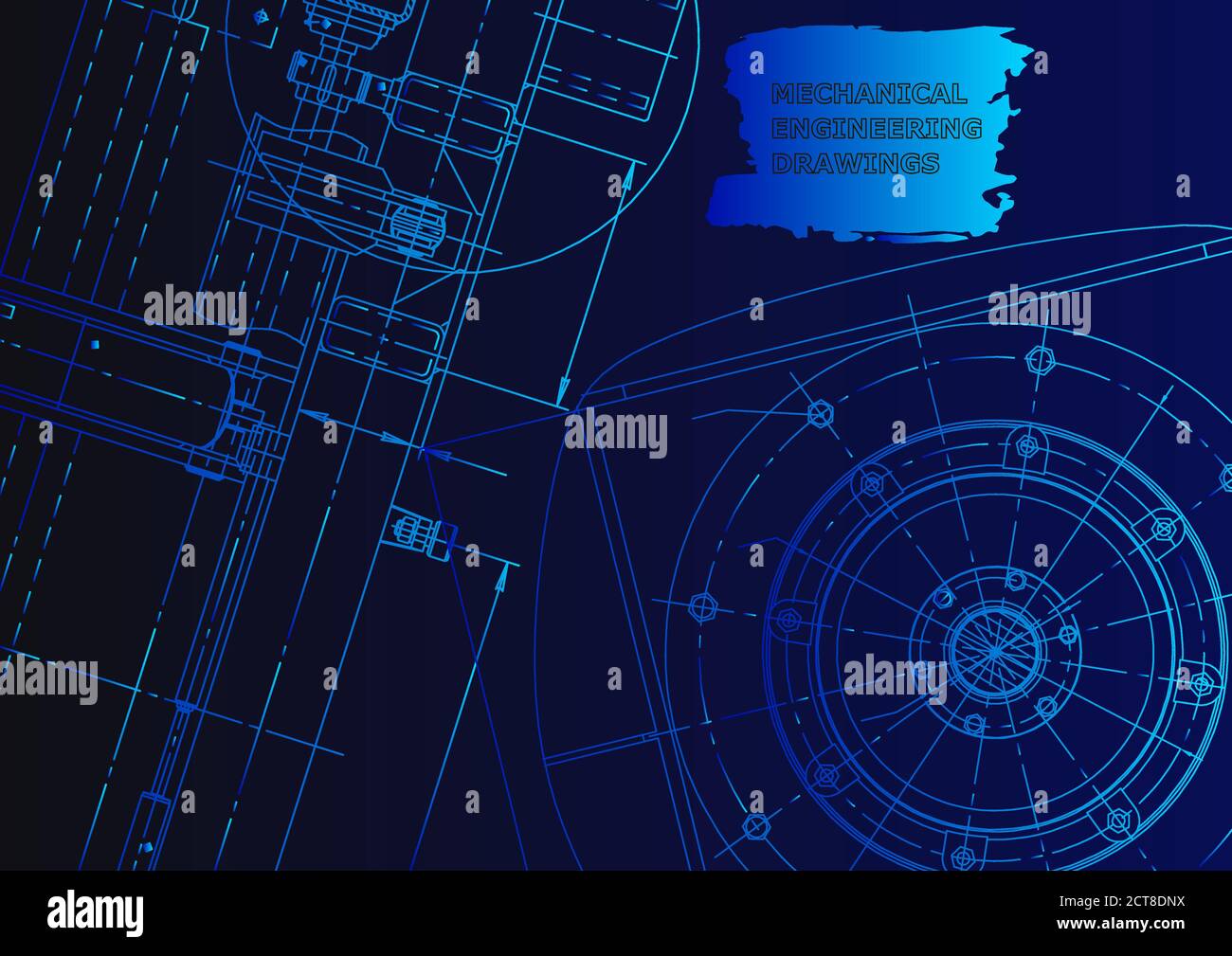 Cover, flyer. Vector engineering illustration. Blueprint, banner ...