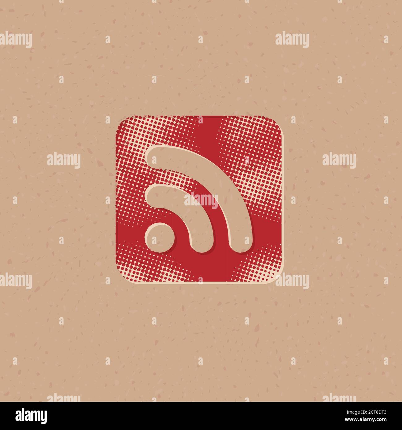 RSS symbol in halftone style. Grunge background vector illustration ...