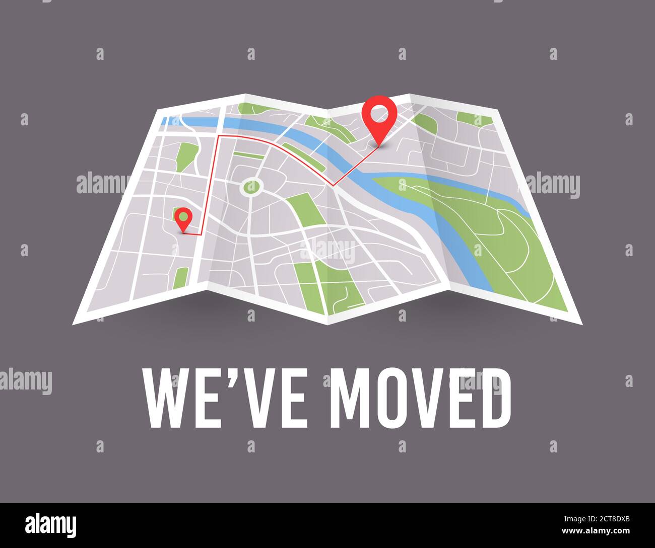 We have moved. Map wit pin pointer. Vector new office icon location ...
