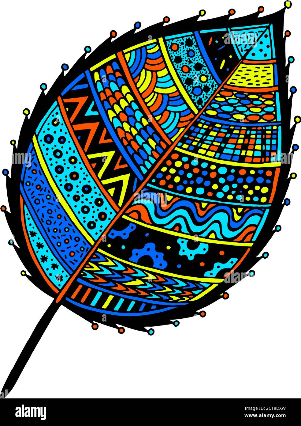 Autumn leaf isolated ornamental drawing. Vector illustration design ...