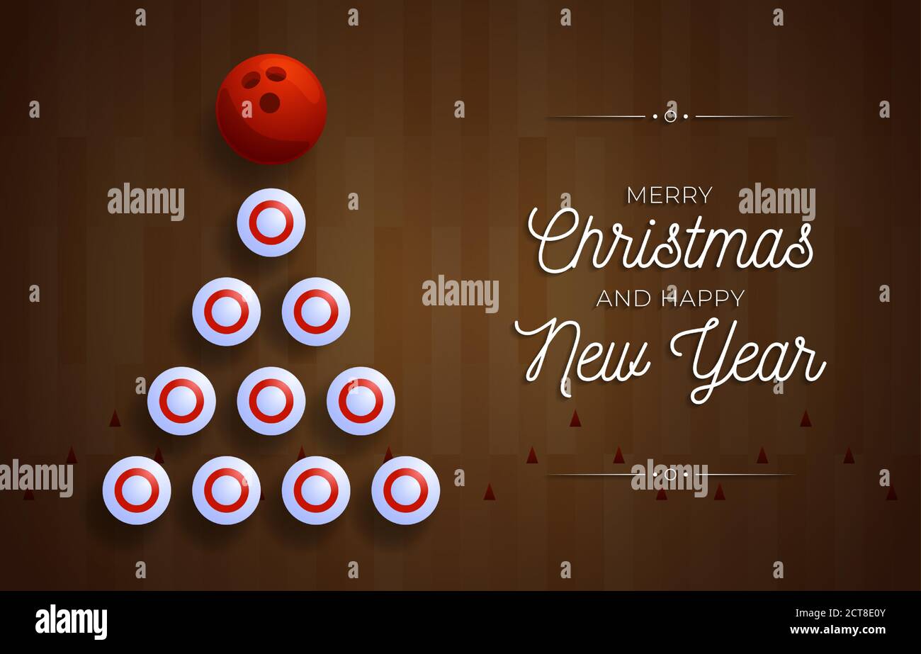 Christmas and new year greeting card. Creative Xmas tree made by ...