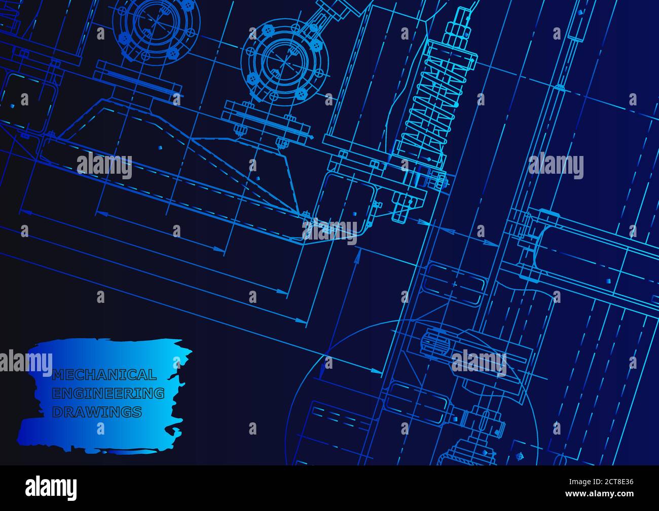 Sketch. Vector engineering illustration. Computer aided design system ...