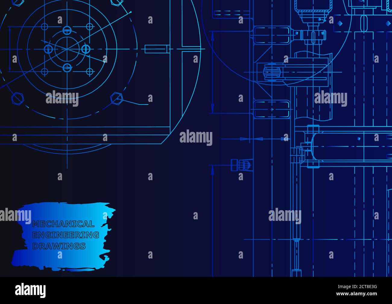 Vector engineering illustration. Instrument-making drawings. Mechanical ...