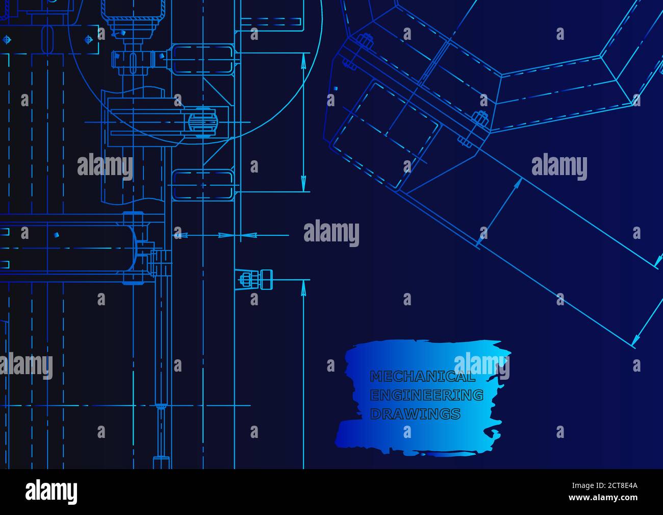 Vector engineering illustration. Mechanical engineering drawing ...