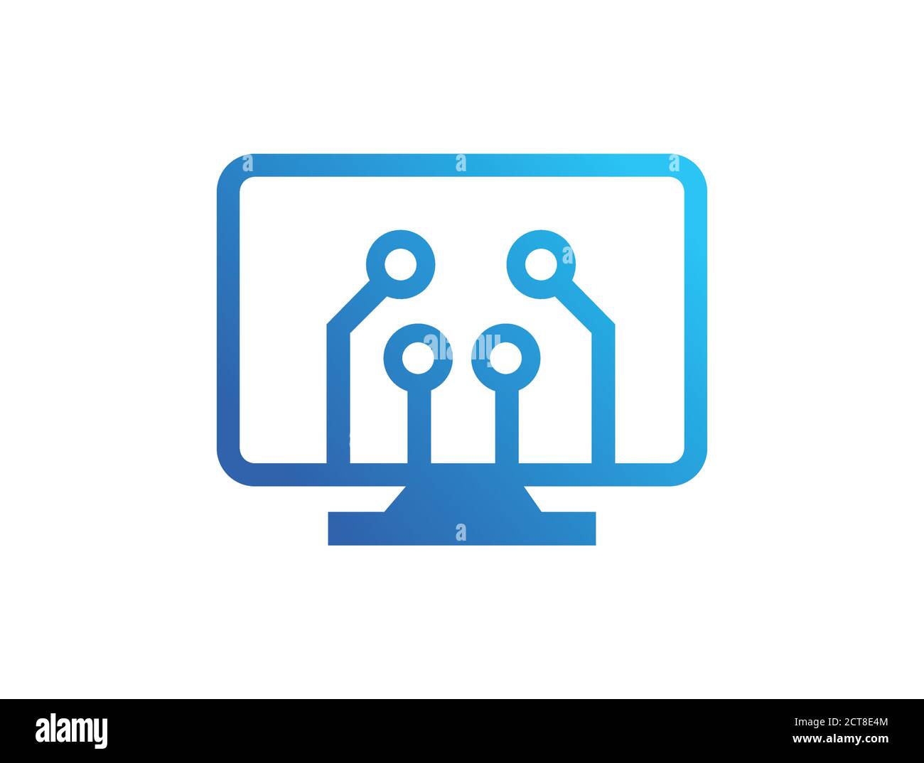 A vector Illustration of smart family in computing era, a digital ...
