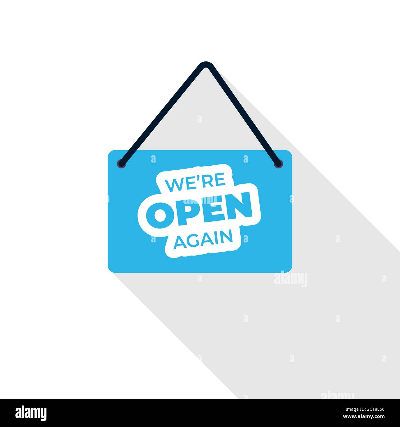 We re open again text vector vintage made for reopening after Covid19 ...