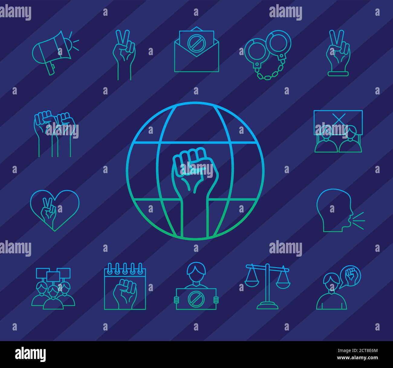 human rights degraded style icon set vector design Stock Vector Image ...