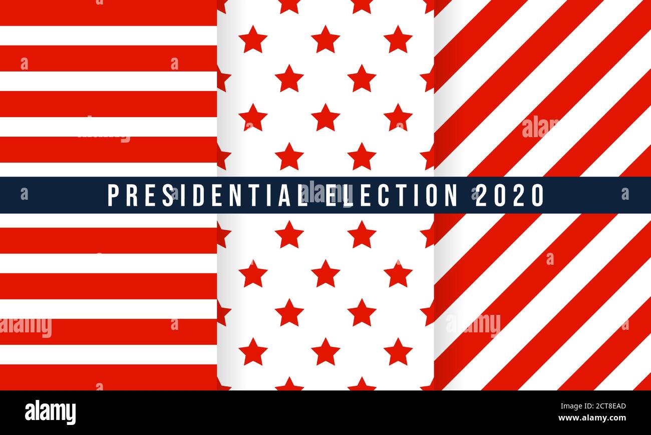 Patriotic red, white and blue geometric seamless patterns. Vector set ...