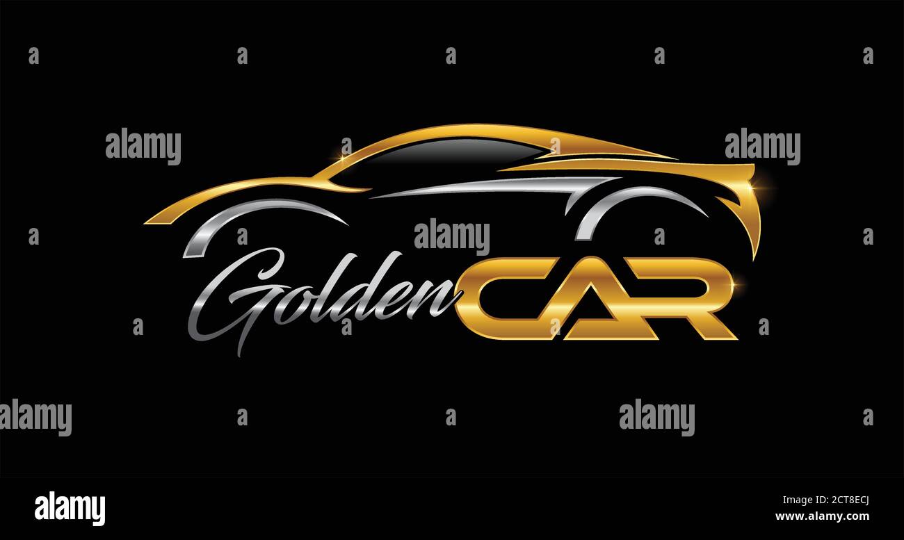 A vector illustration logo of golden car logo sign Stock Vector Image ...