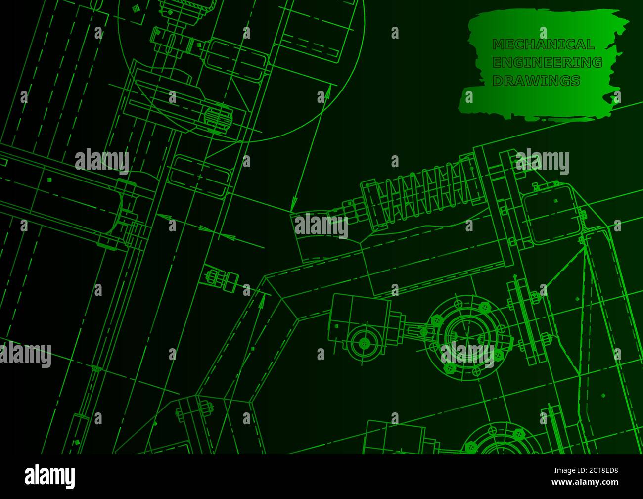 Sketch. Vector engineering illustration. Computer aided design systems ...