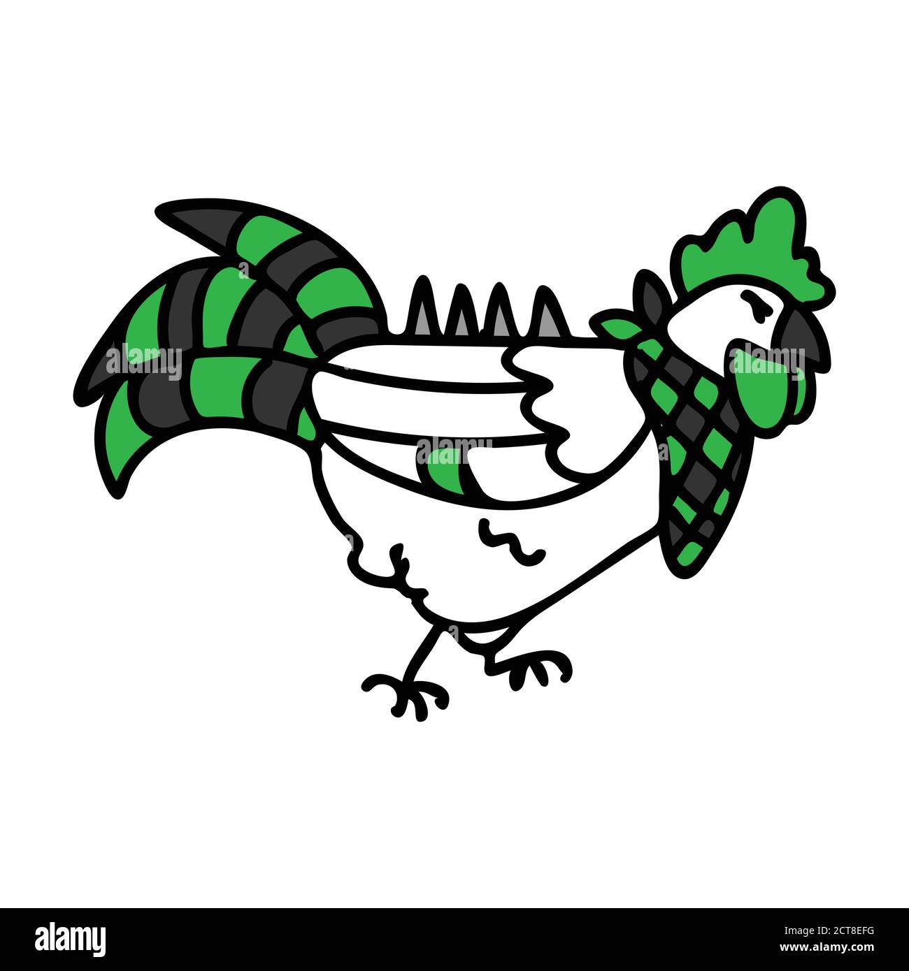 Punk rock cockerel chicken vector illustration clipart. Simple ...