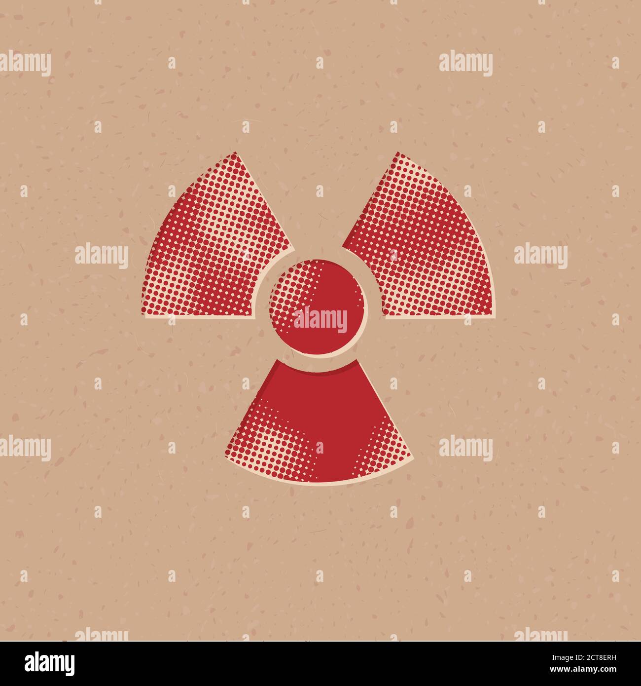 Radioactive symbol icon in halftone style. Grunge background vector ...