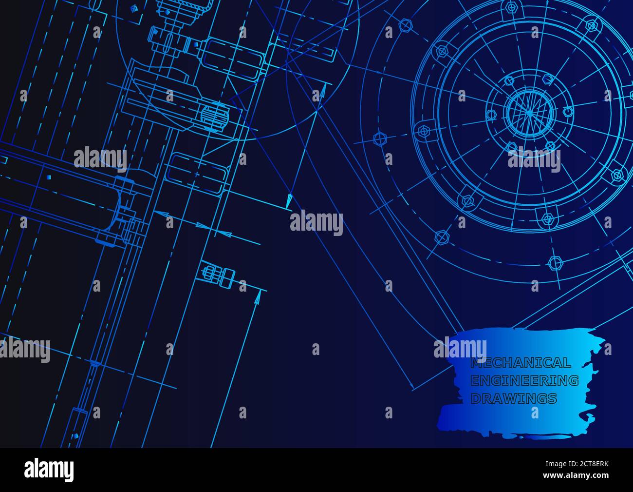 Cover. Vector engineering illustration. Blueprint, flyer, banner ...