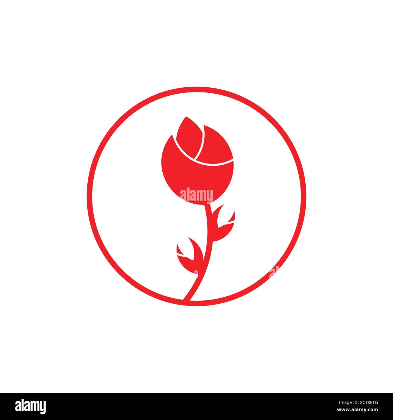 red rose simple circle decoration logo vector Stock Vector Image & Art ...