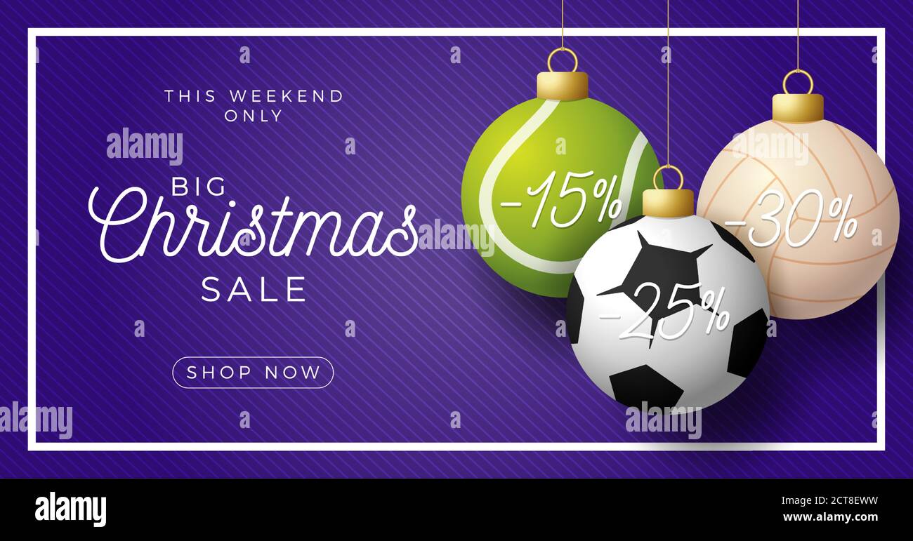 Luxury Merry Christmas horizontal banner. Christmas card with sport ...