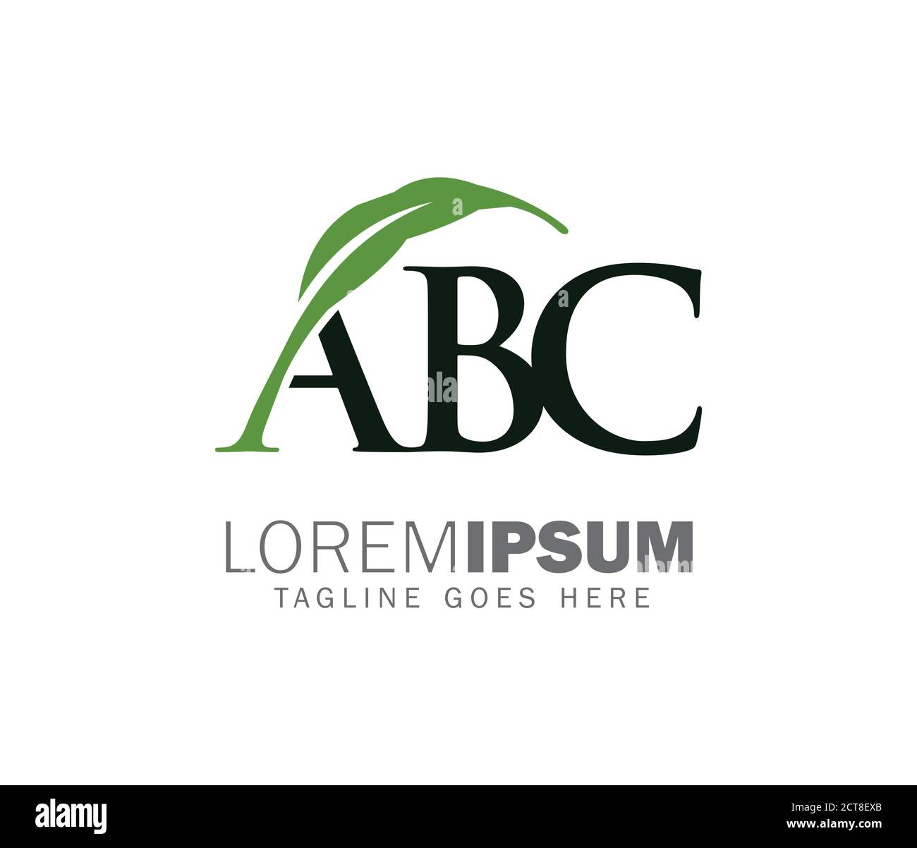 A vector illustration of ABC letter mark with green leaf Stock Vector ...
