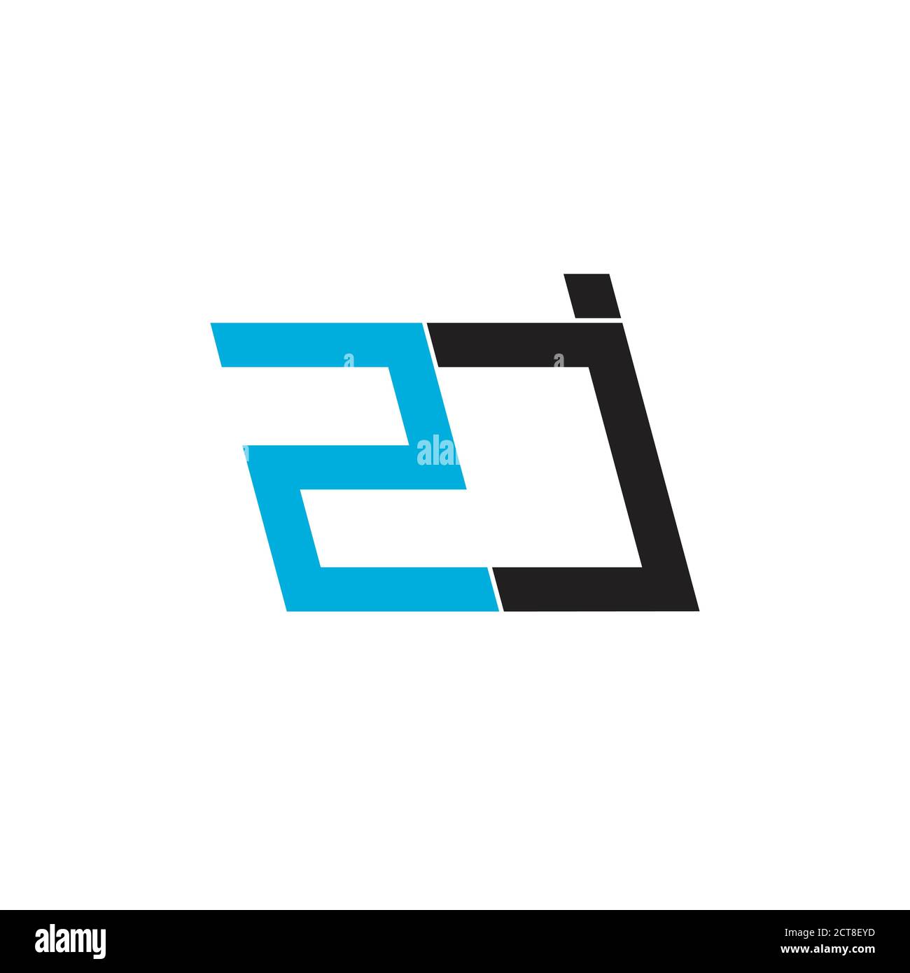 letter 2j simple geometric line logo vector Stock Vector Image & Art - Alamy
