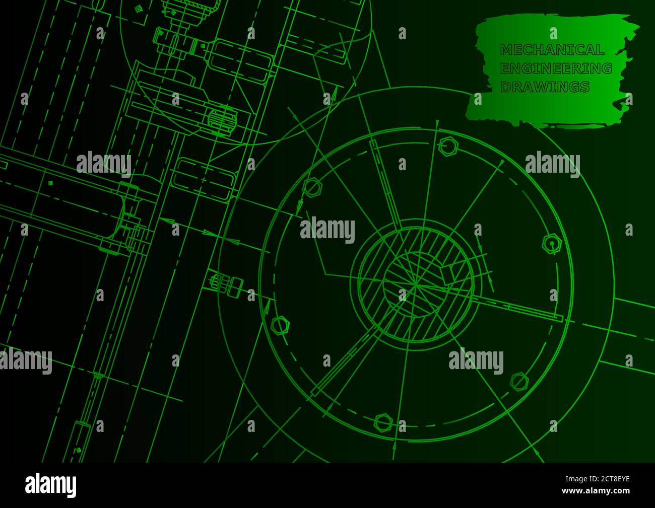 Cover, flyer, banner. Vector engineering illustration. Blueprint ...