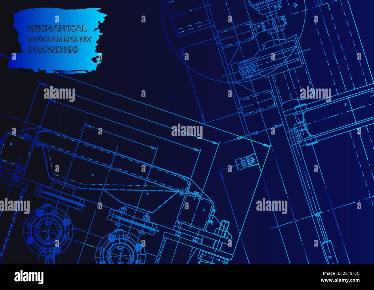 Sketch. Vector engineering illustration. Cover, flyer, banner ...