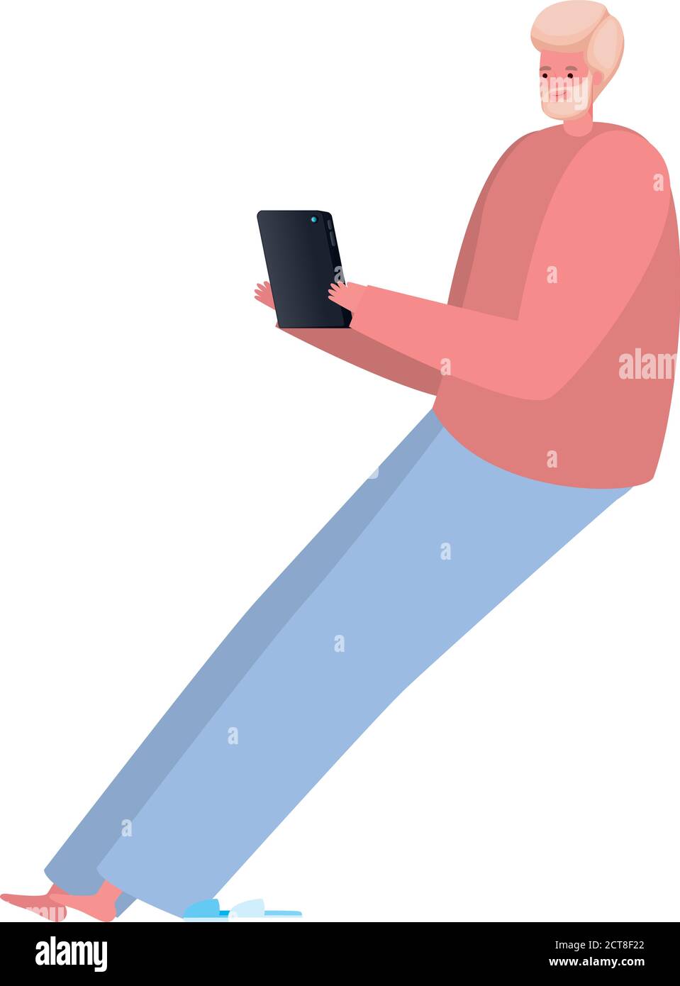 seated man with tablet working vector design Stock Vector Image & Art ...