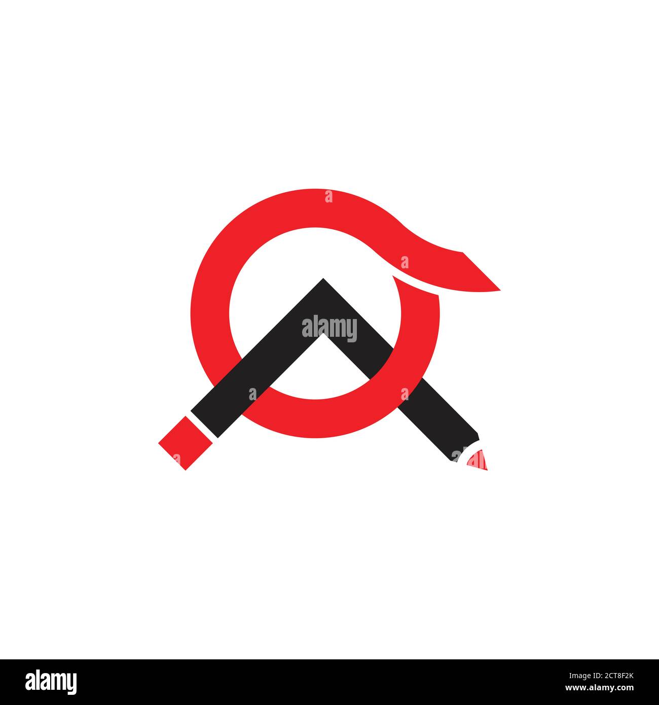 letter o linked pencil education symbol logo vector Stock Vector Image ...
