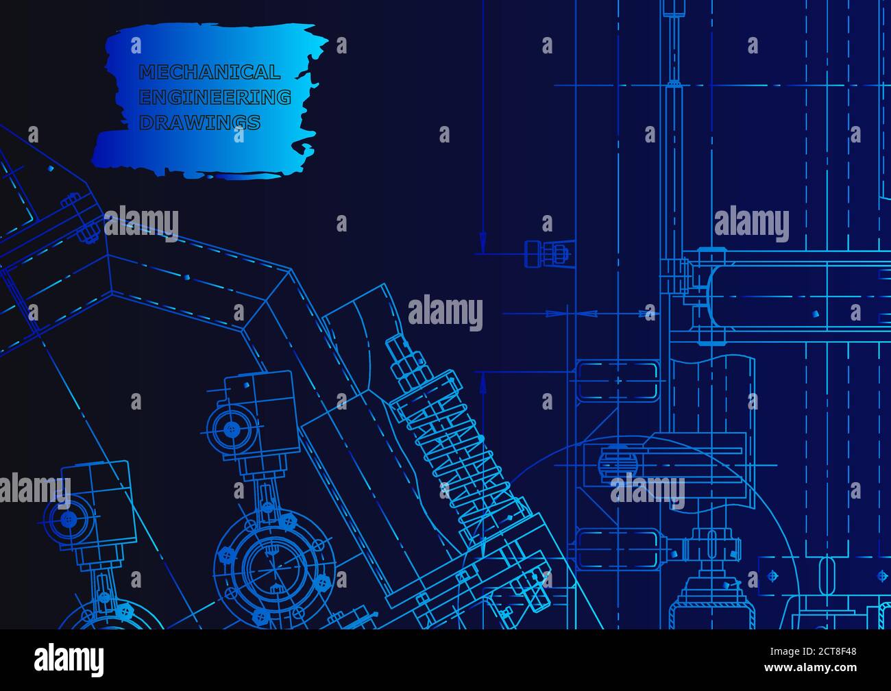 Vector engineering illustration. Mechanical engineering drawing ...
