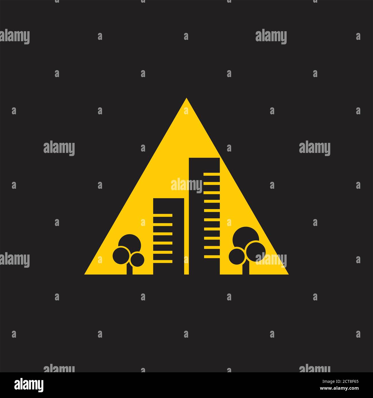 triangle night city symbol logo vector Stock Vector Image & Art - Alamy