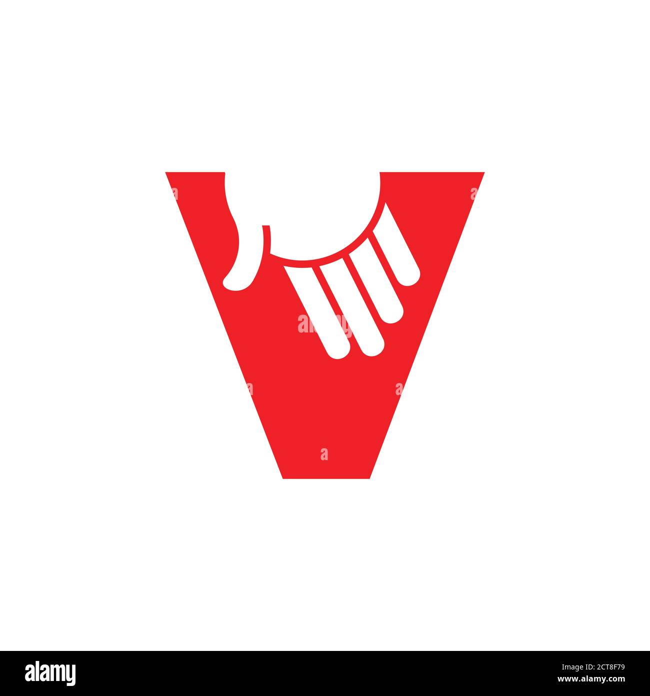 letter v helping hand care gesture logo vector Stock Vector Image & Art ...