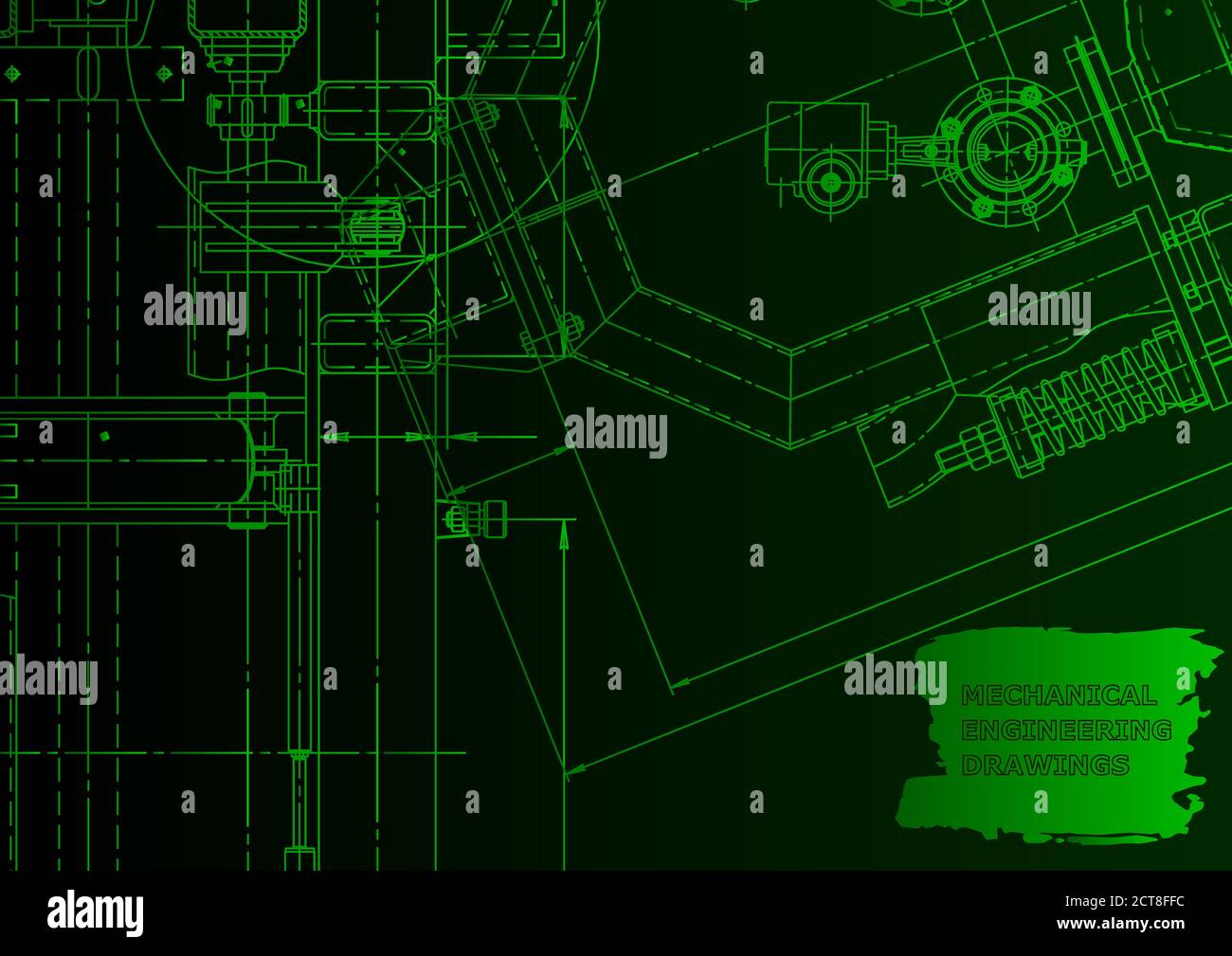 Vector engineering illustration. Mechanical engineering drawing ...