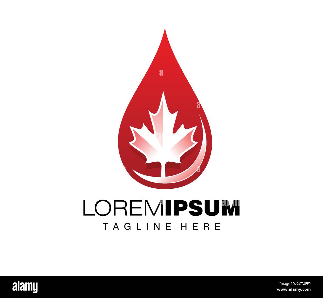 A vector illustration of canadian oil or red water drop sign logo Stock ...