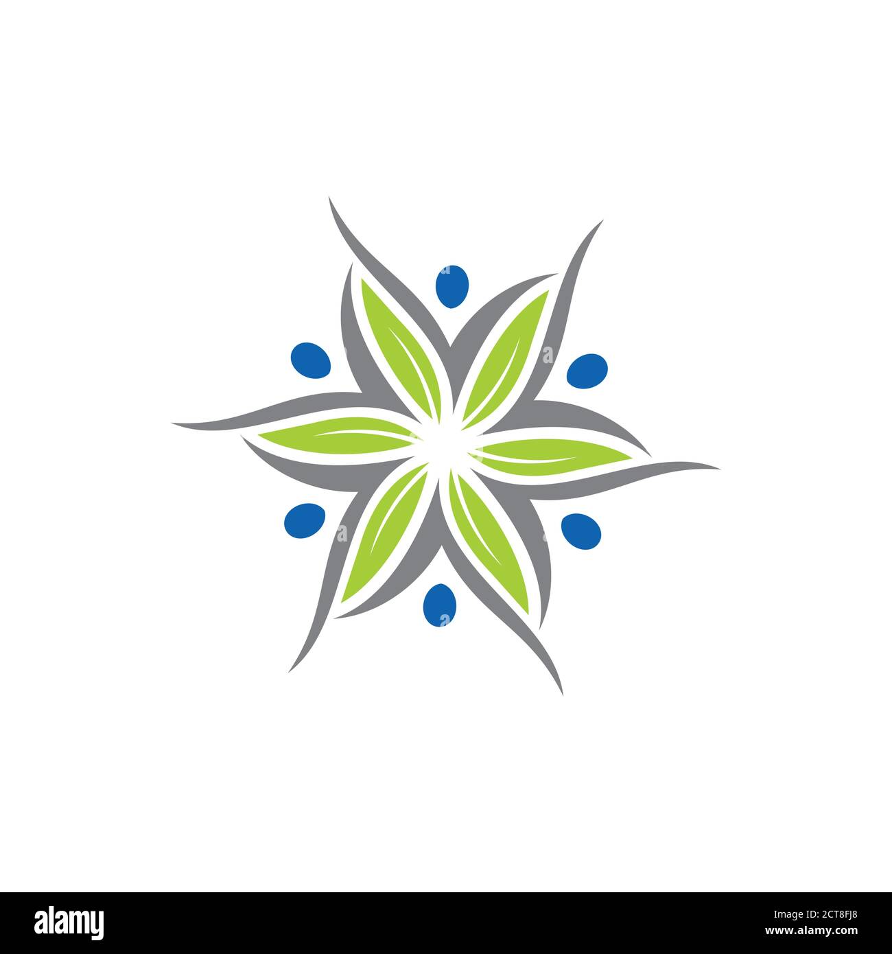 A vector illustration of simple swoosh people sign with grass and leaf ...