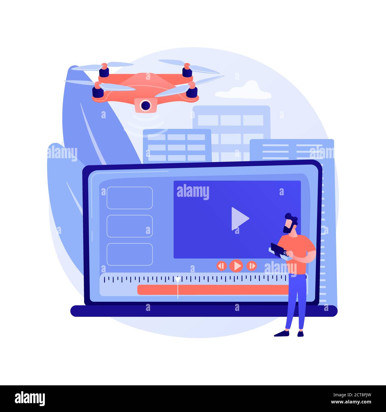 Aerial videography abstract concept vector illustration Stock Vector ...