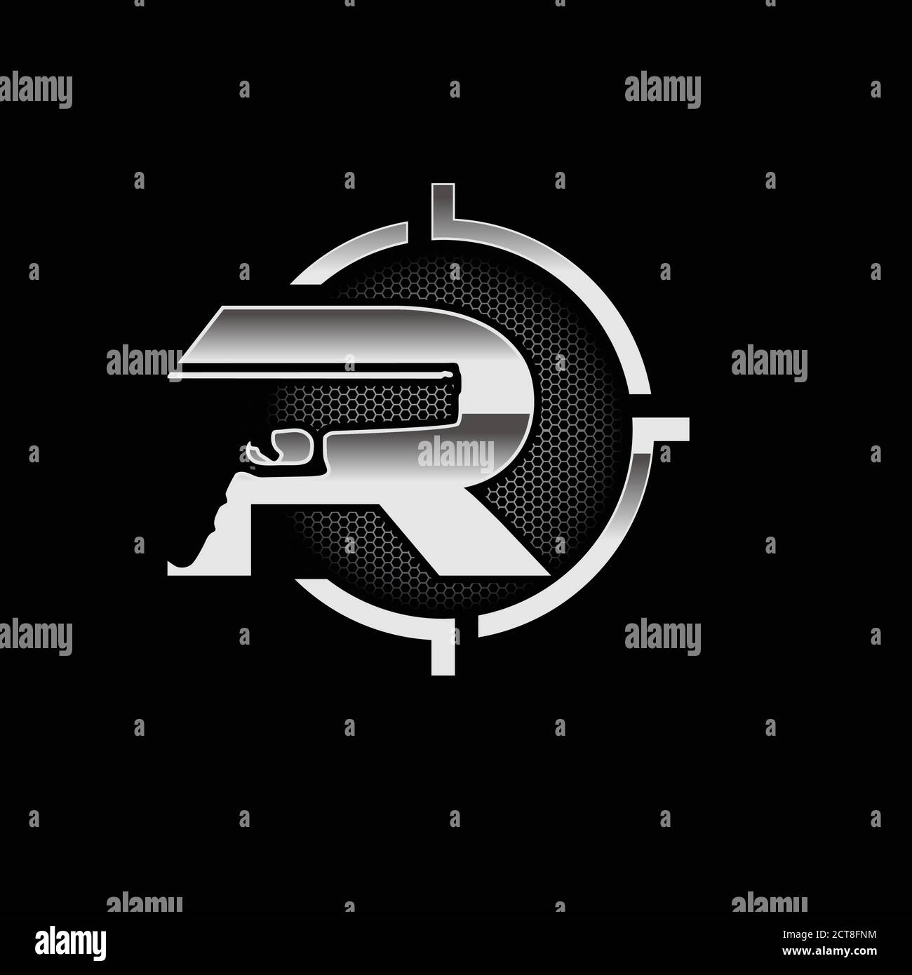 A vector Illustration of Letter R with Gun and Tactical logo company ...