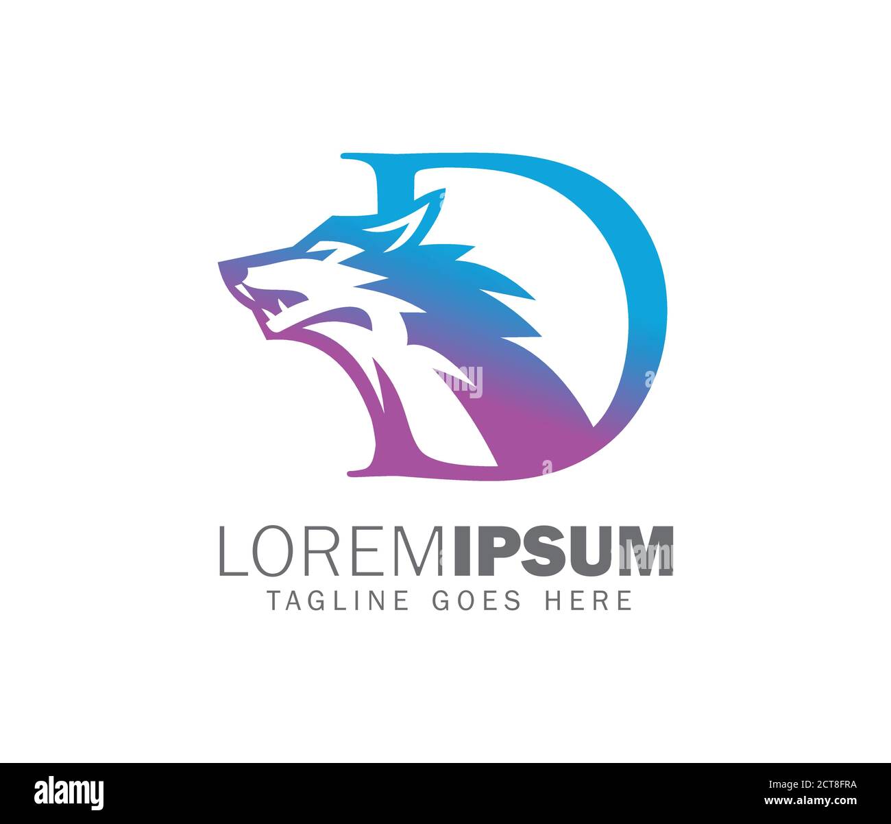 A vector illustration of wolf initial letter D logo sign Stock Vector ...