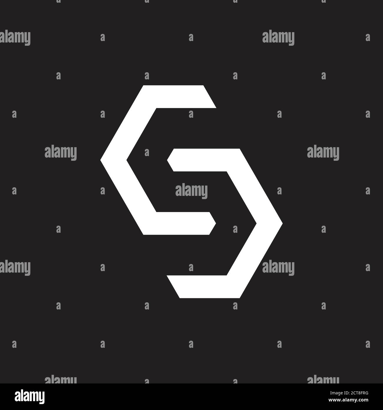 letter cs linked geometric line logo vector Stock Vector Image & Art ...