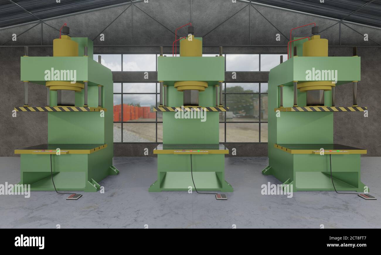 Hydraulic press stamping machine for forming metal sheet. Industrial ...