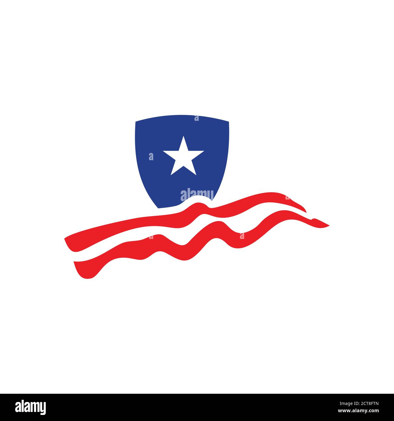 A vector illustrator of blue star and waving red flag Stock Vector ...