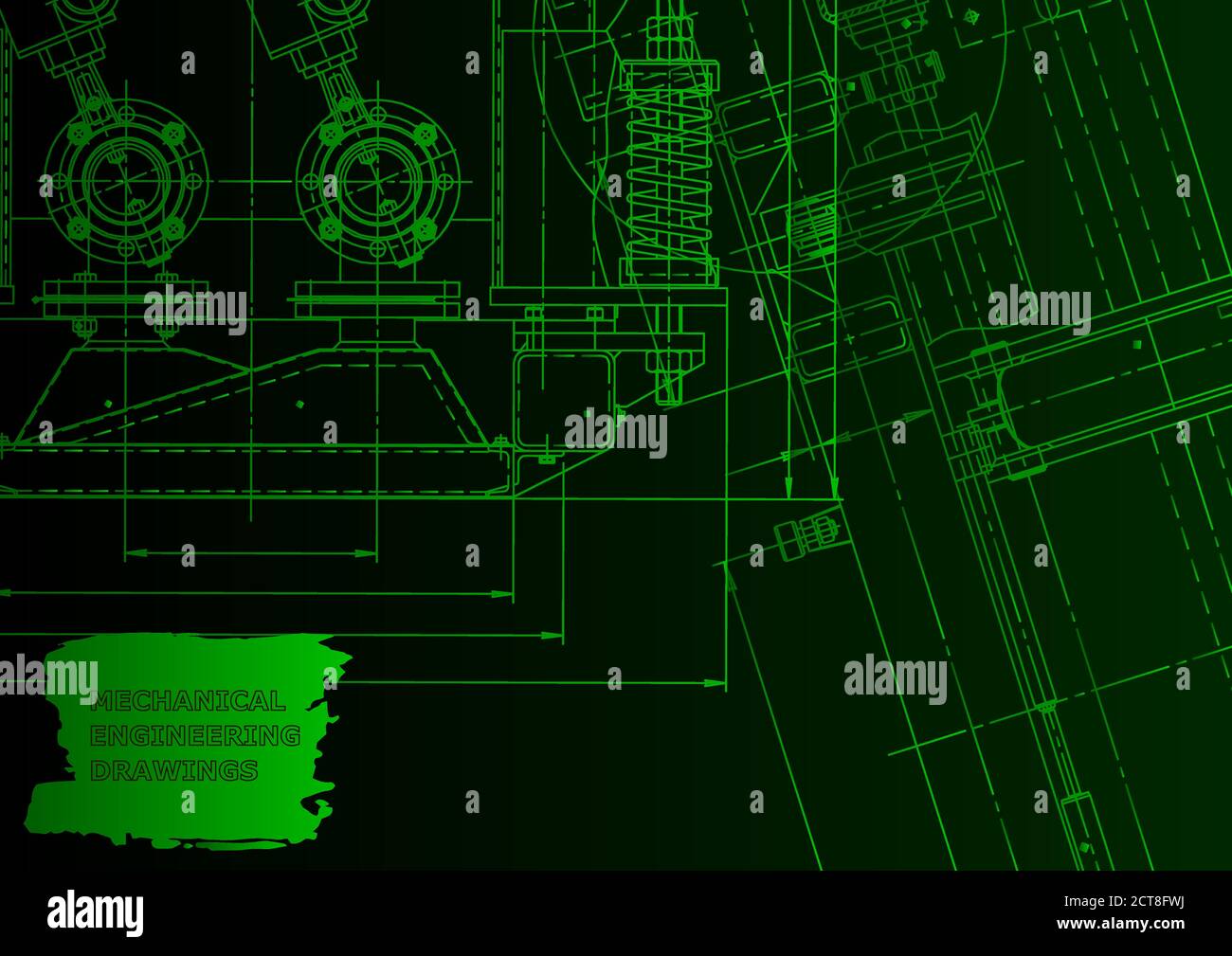 Sketch. Vector engineering illustration. Computer aided design system ...