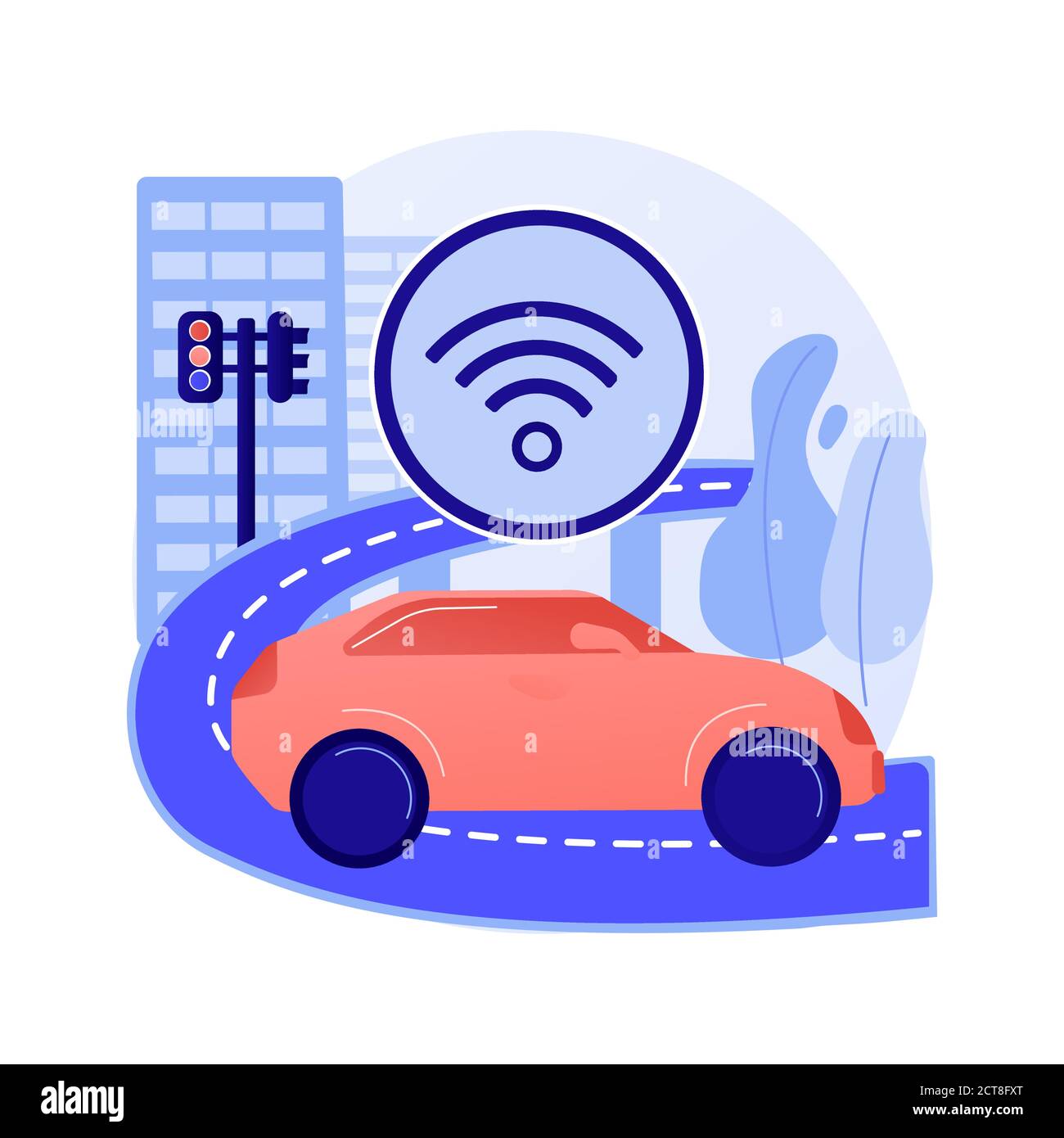Smart roads construction abstract concept vector illustration Stock ...