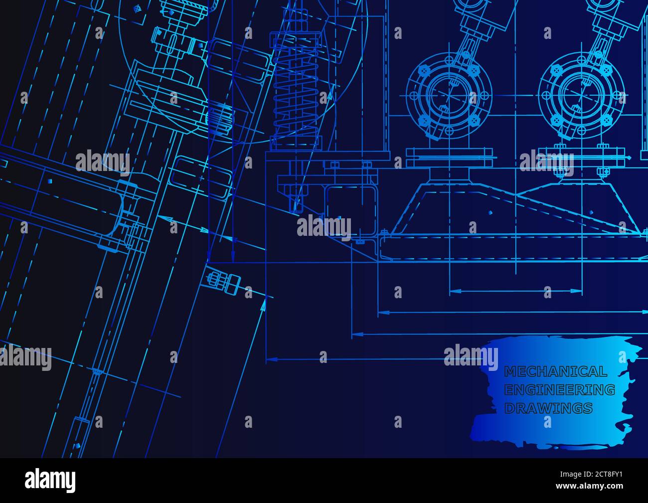 Sketch. Vector engineering illustration. Computer aided design systems ...