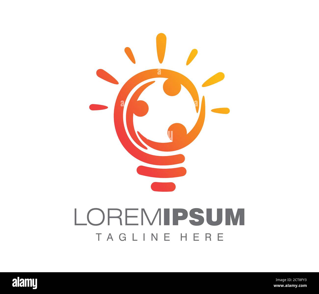 A vector Illustration of Light Bulb People Logo Sign with 3 simple ...
