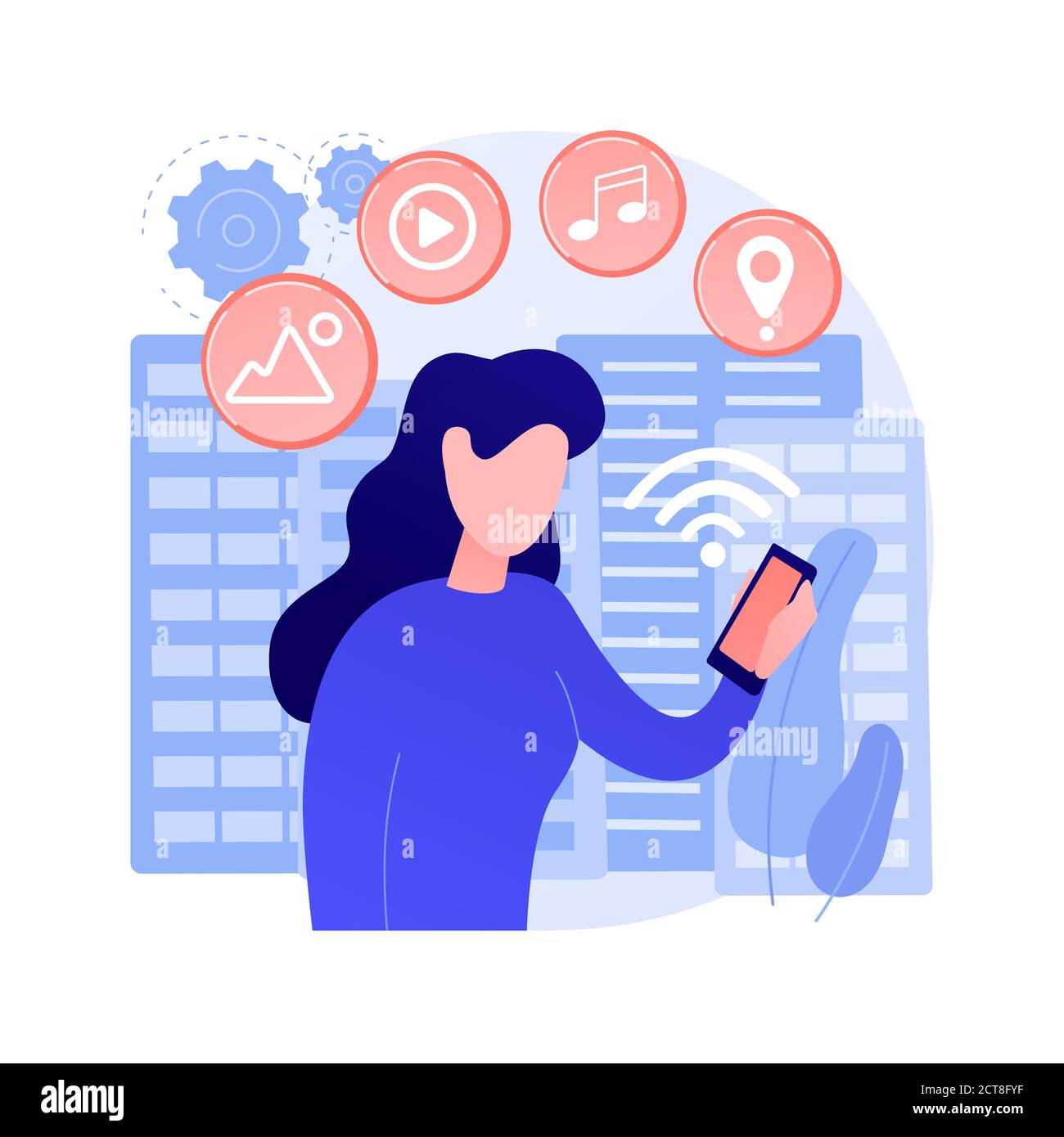 Connected living abstract concept vector illustration Stock Vector ...