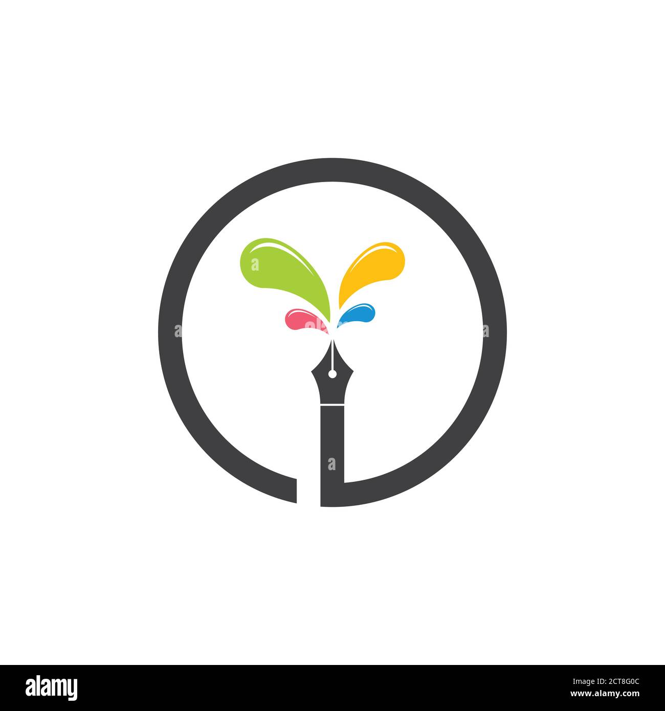 circle colorful ink drawing pen design logo vector Stock Vector Image ...